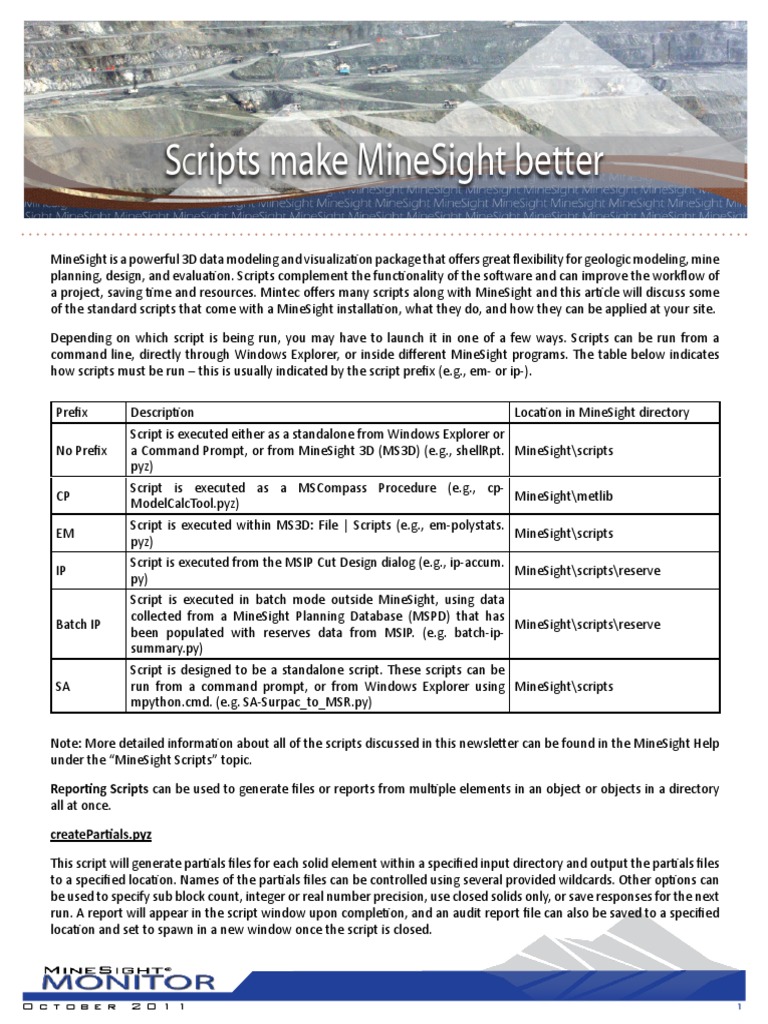 Scripts Make MineSight Better | PDF | Command Line Interface | Scripting Language