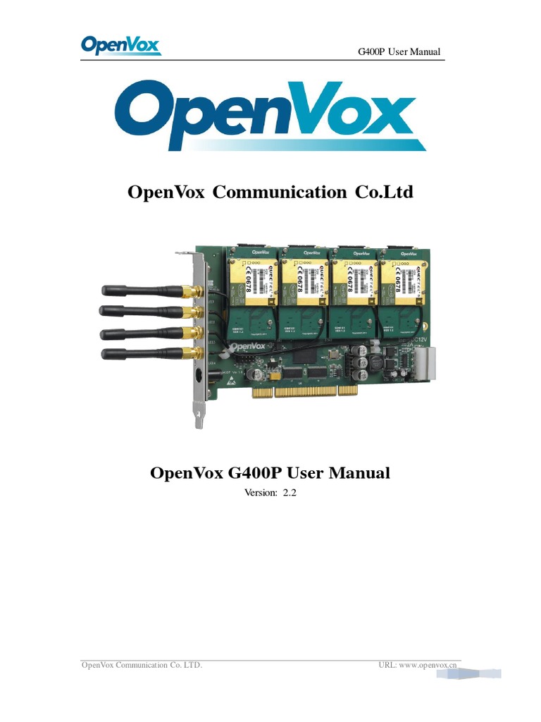 OpenVox G400P User Manual | PDF | Subscriber Identity Module | Gsm