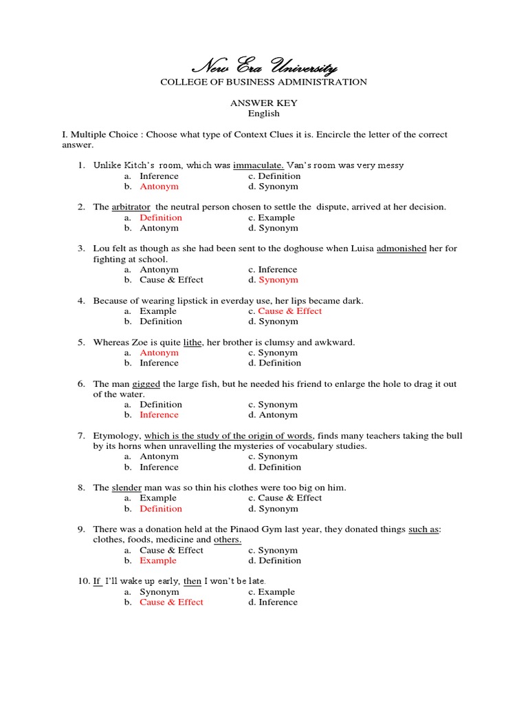 English Questionnaire & Answer Key | PDF | Plot (Narrative) | Extinction