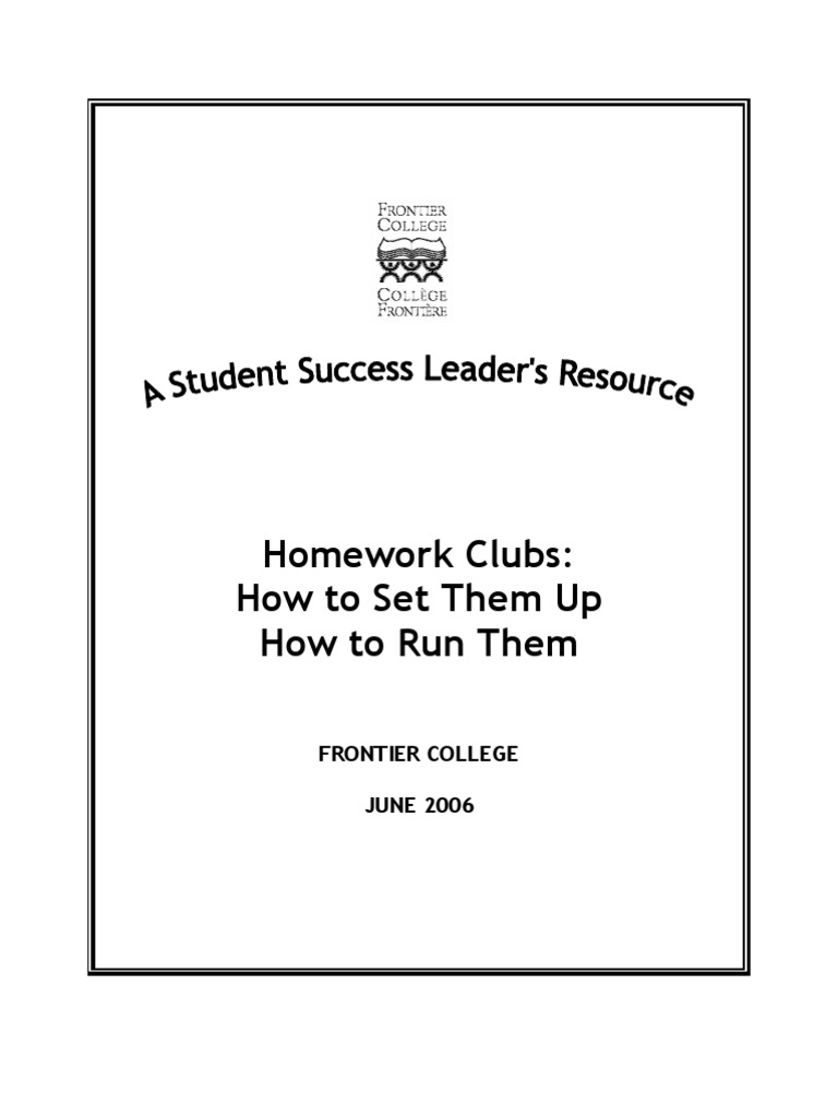 Homework Clubs: How To Set Them Up How To Run | PDF | Tutor | Schools