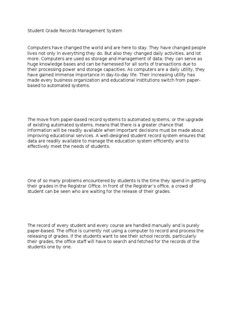 Student Grade Records Management System | PDF | Records Management ...