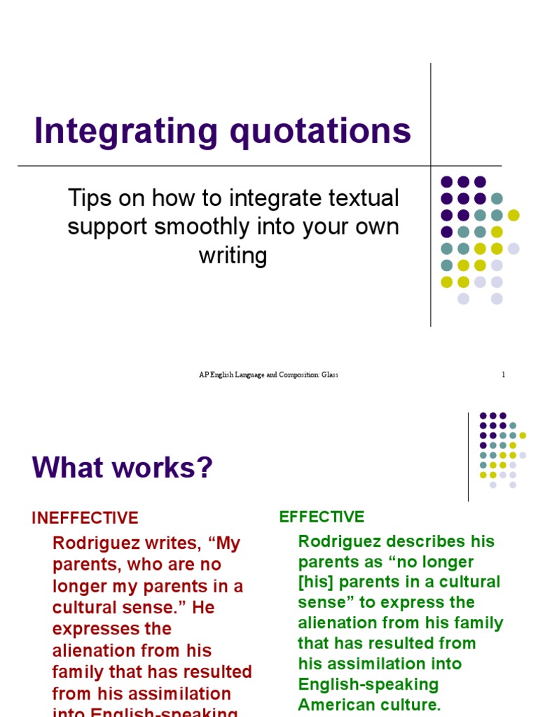 Integrating Quotations: Tips On How To Integrate Textual Support ...