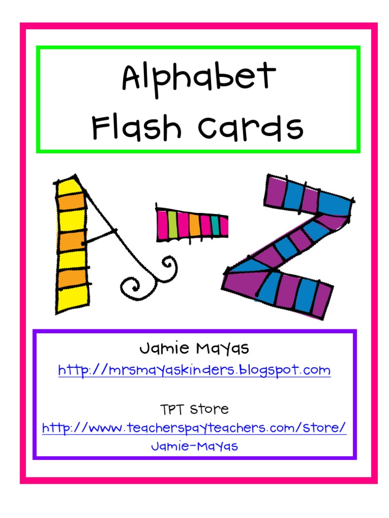 Free Az Alphabet Flash Cards Alphabet Flashcards Abc Alphabet Flash
