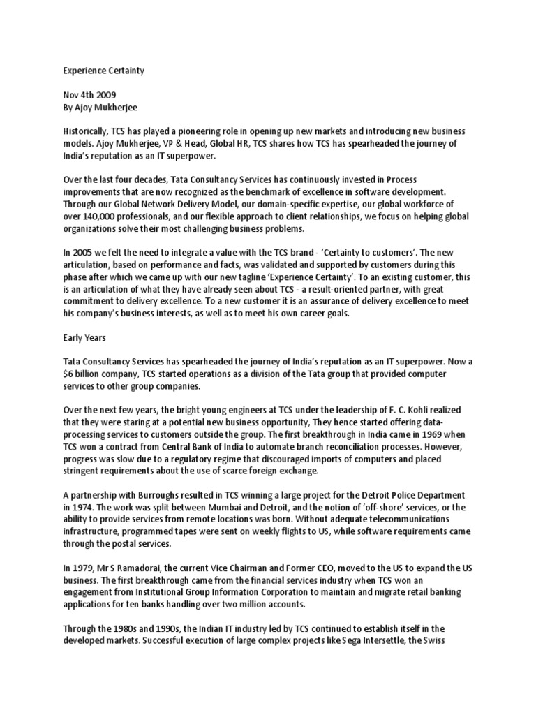 Experience Certainty | PDF | Competence (Human Resources) | Leadership