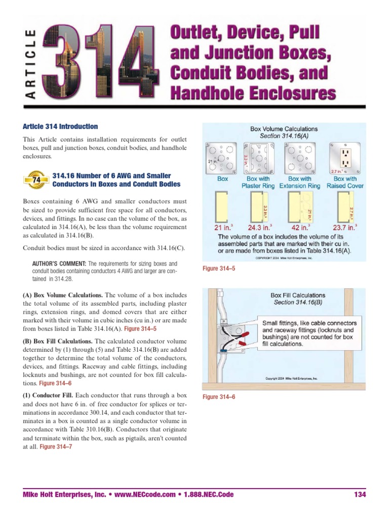 Nec Boxes Sizing Con Less Than or Equal 6AWG (10mm2) | PDF | Framing ...