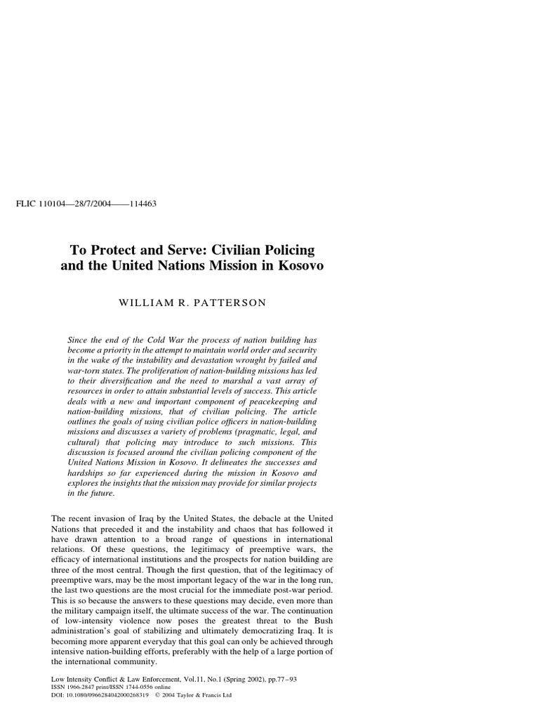 Flic 1101041 | PDF | Peacekeeping | Police