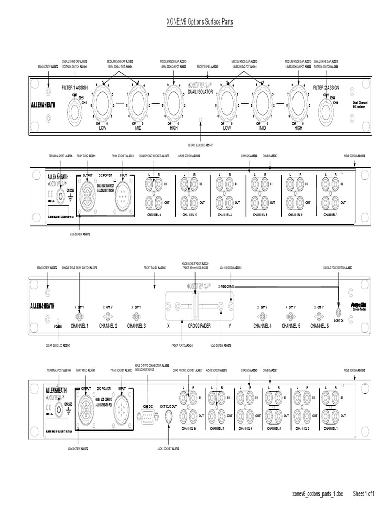 XONE:V6 Parts and Options Overview | PDF | Electrical Connector | Joining