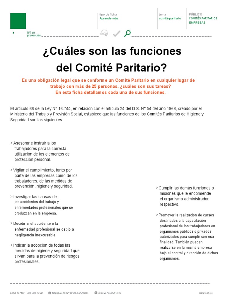 Cuales Son Las Funciones Del Comite Paritario | PDF | Ciencias sociales