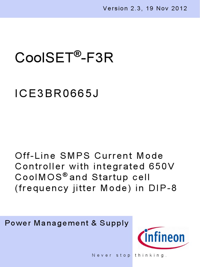Datasheet ICE3BR0665J V2!3!19nov2012 | PDF | Amplifier | Field Effect ...