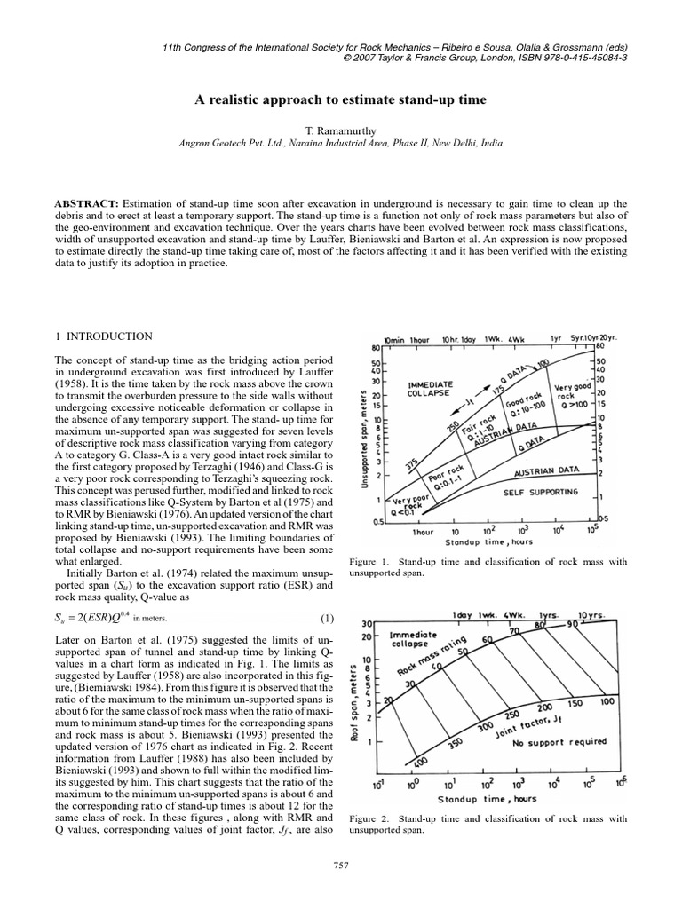 ISRM-11CONGRESS-2007-166 - A Realistic Approach To Estimate Stand-Up ...