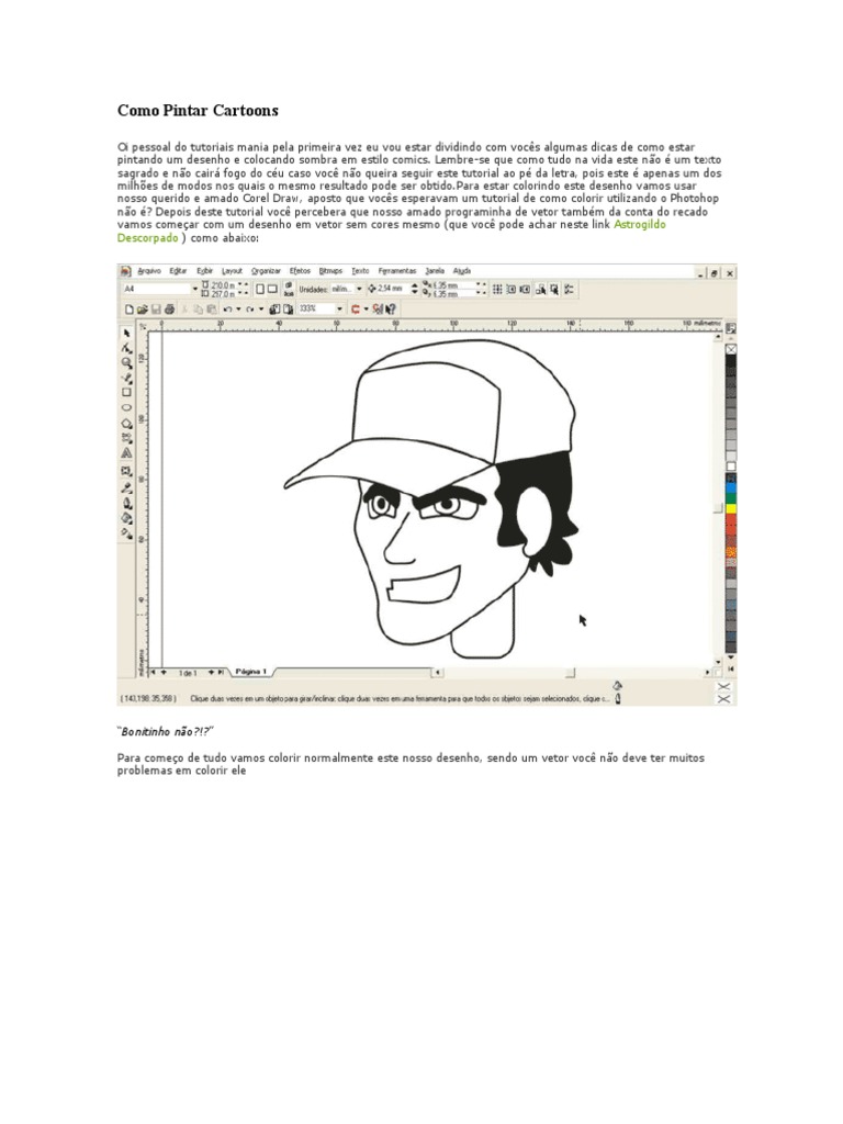 Corel Draw - Como Pintar Cartoons | PDF | Cor | Desenho