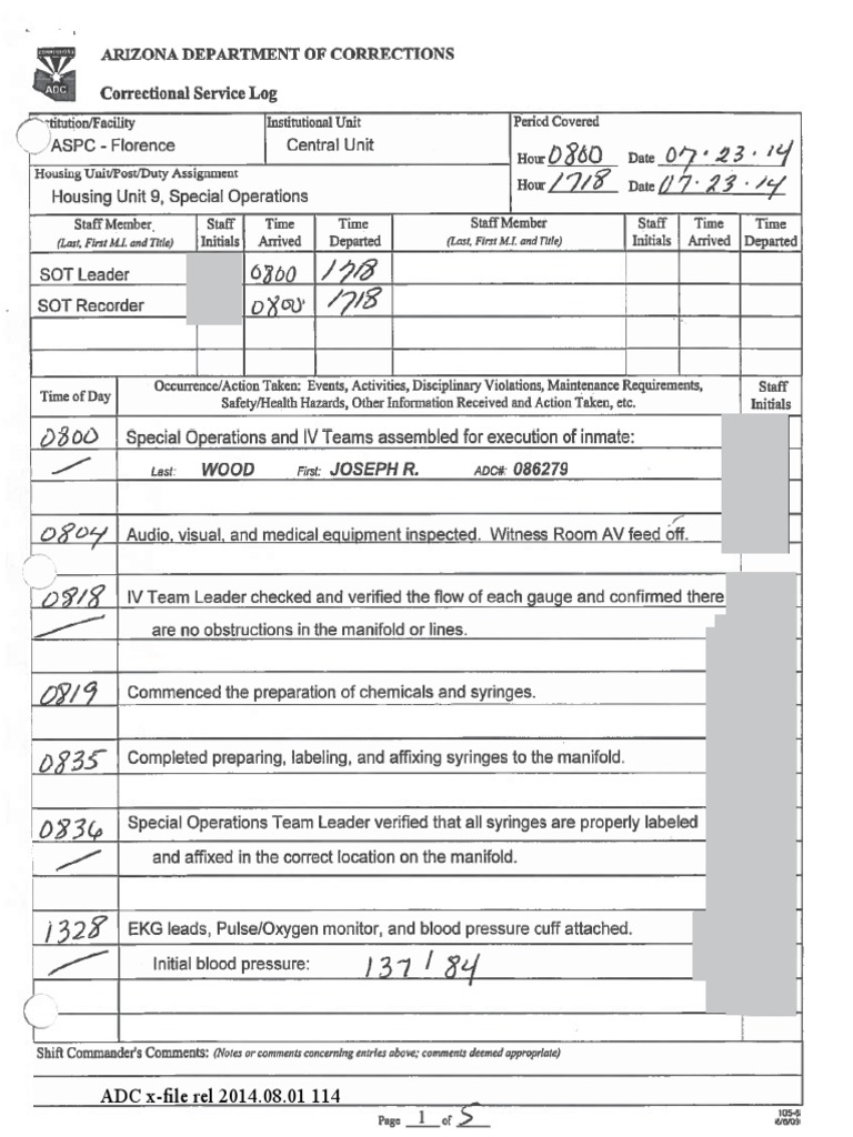 Execution Details of Joseph Wood | PDF