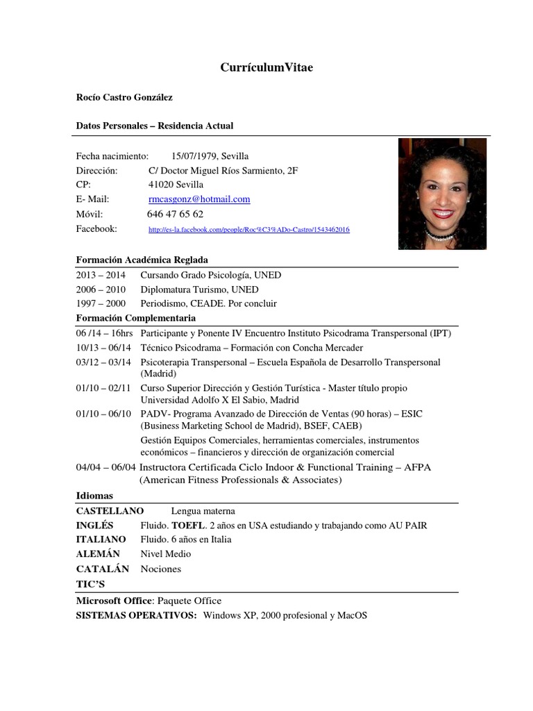 Rocio Castro CV 2014 | PDF | Hotel | Turismo