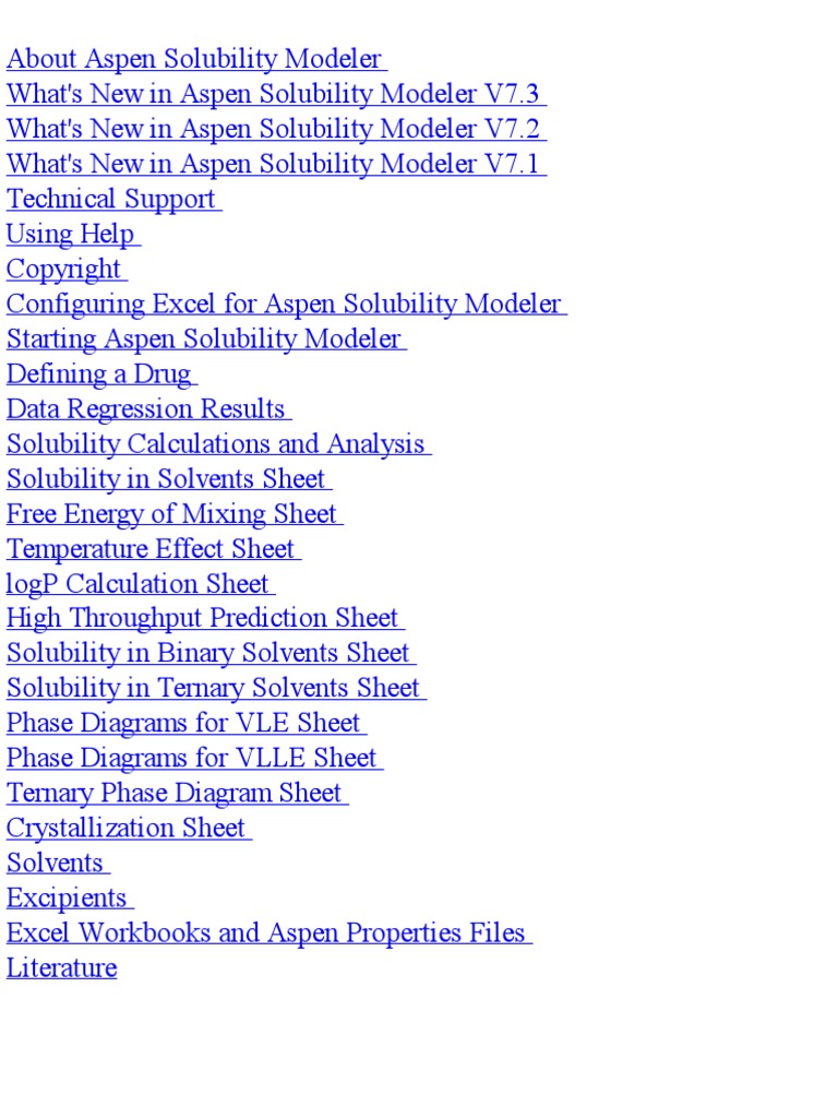 Aspen Solu Bility Modeler | PDF | Microsoft Excel | Solubility