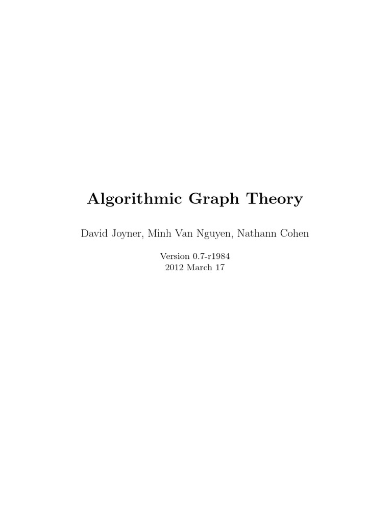 Algorithmic Graph Theory | PDF | Vertex (Graph Theory) | Graph Theory
