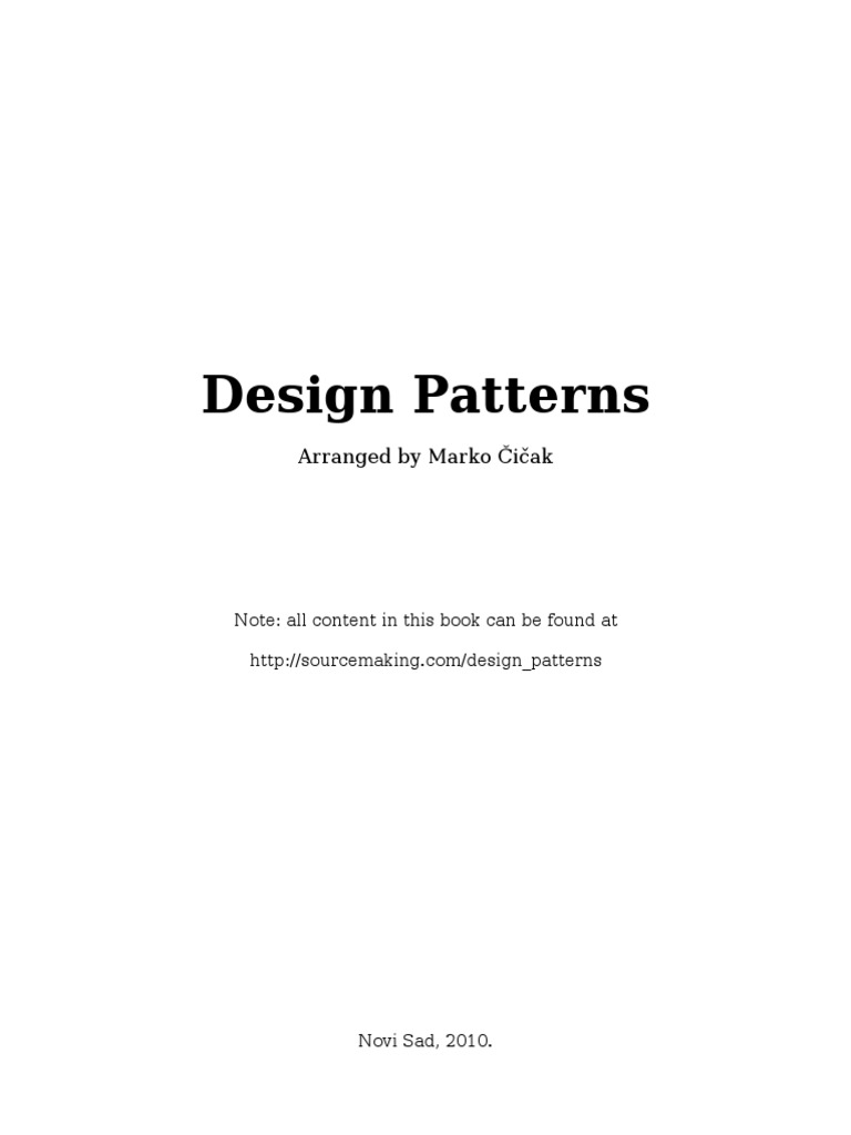 Design Patterns Pdf Software Design Pattern Method Computer Programming