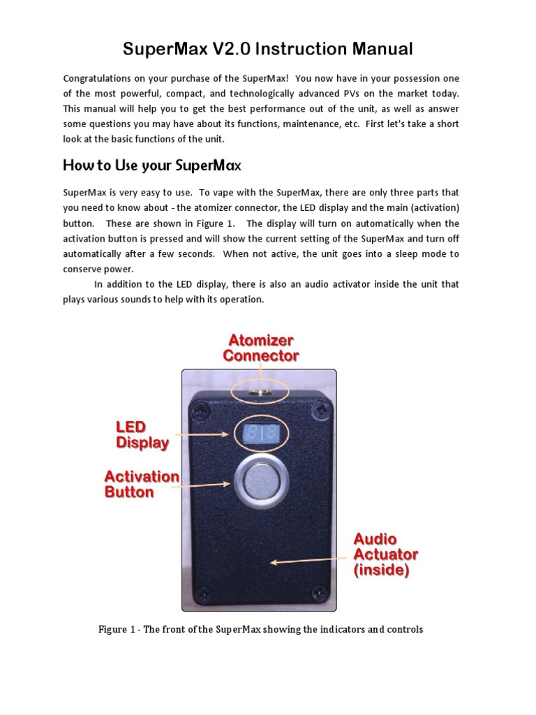 SuperMax Manual V2.0 | PDF | Battery (Electricity) | Usb