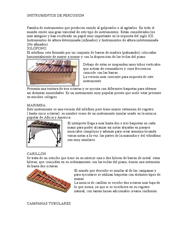 10 Intrumentos de Percusion, Cuerda y Viento | PDF | Trompeta | Clarinete