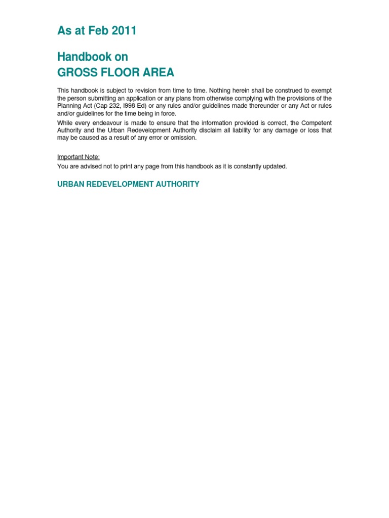Handbook on Gross Floor Area (GFA) | PDF | Building | Building Technology