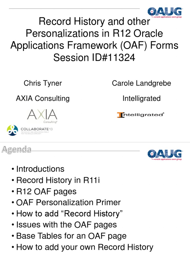R12 OAF Record History Other Personalizations | PDF | Hyperlink | Databases
