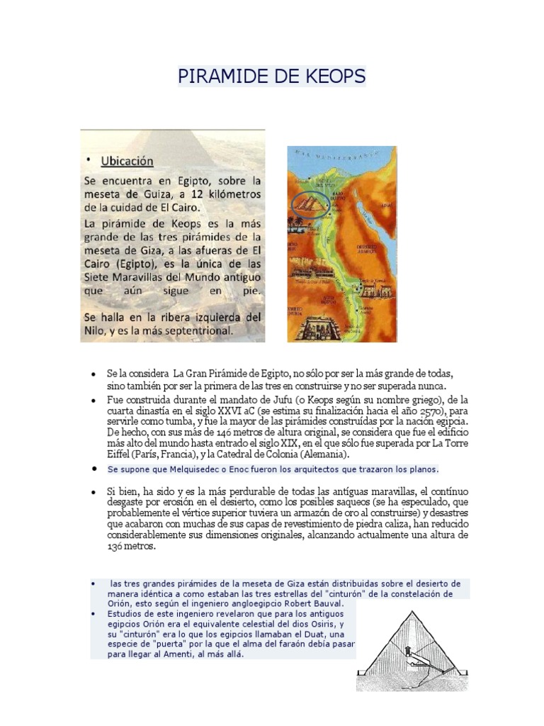 Piramide de Keops | PDF | Pirámides egipcias | Pirámide