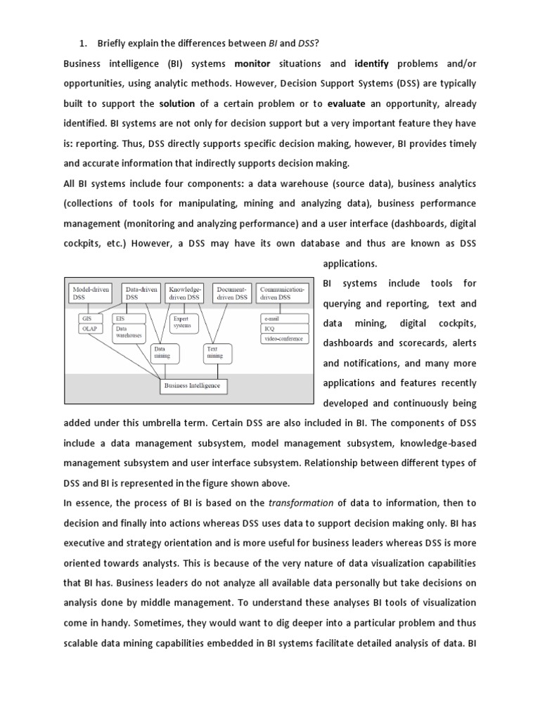 BI and DSS | PDF | Business Intelligence | Analytics