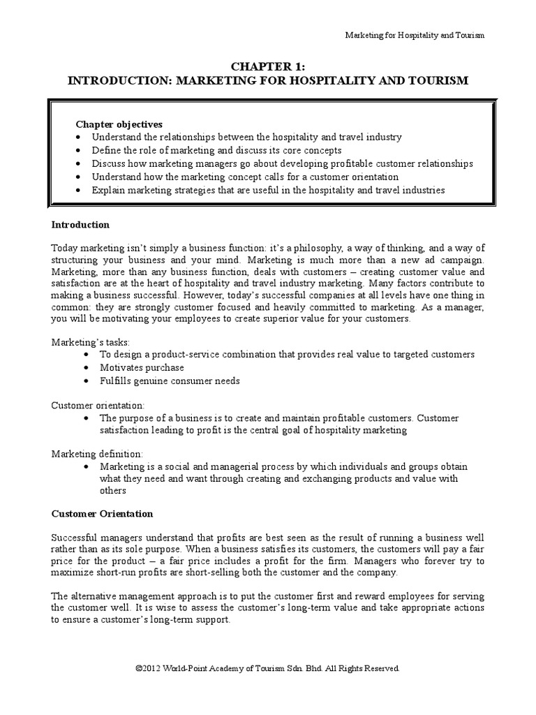 Marketing Strategies in Hospitality Industry | PDF | Marketing ...