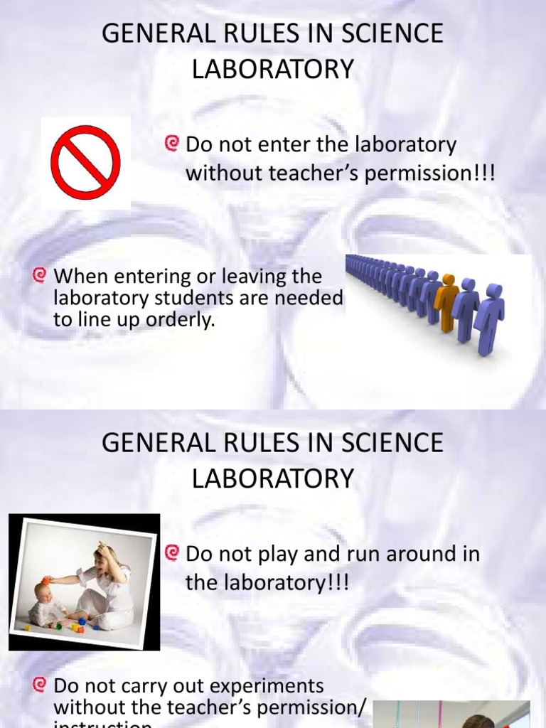 1-Science Lab Rules | PDF | Laboratories | Chemistry