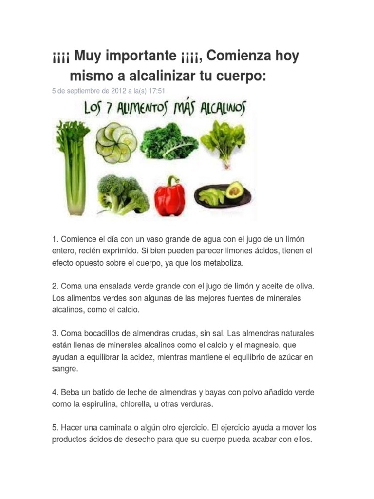 Alcalinizar El Cuerpo