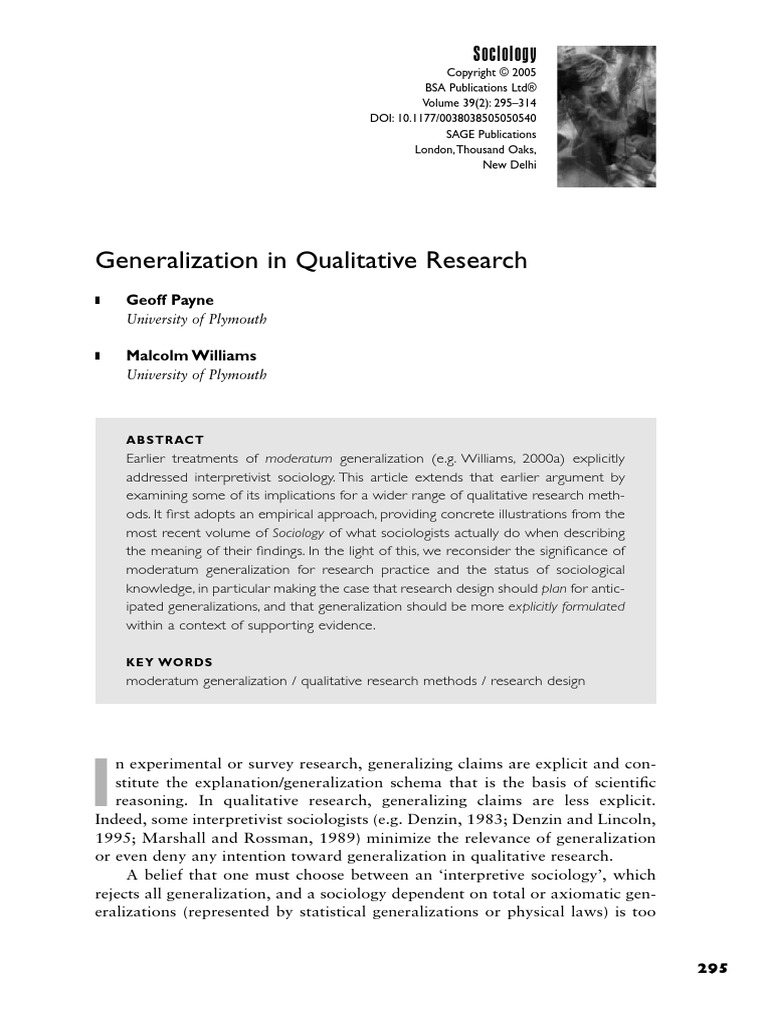 Generalization in Qualitative Research | PDF | Qualitative Research ...