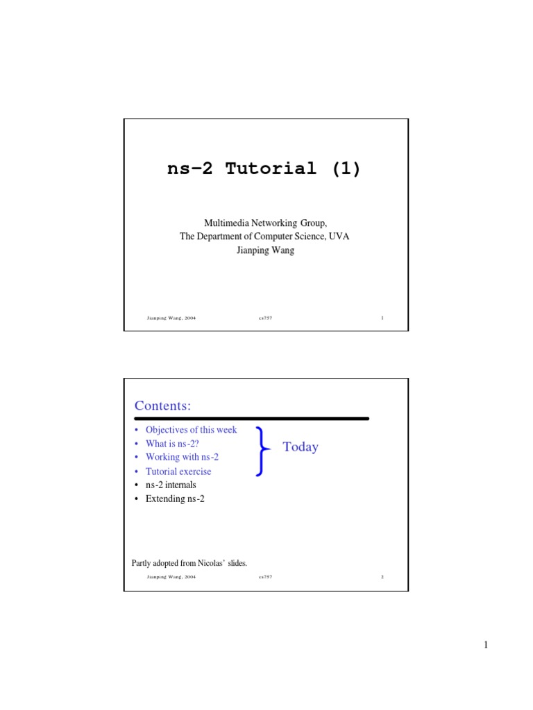 ns-2 Tutorial (1) : Contents | Download Free PDF | Computer Network | Osi Model