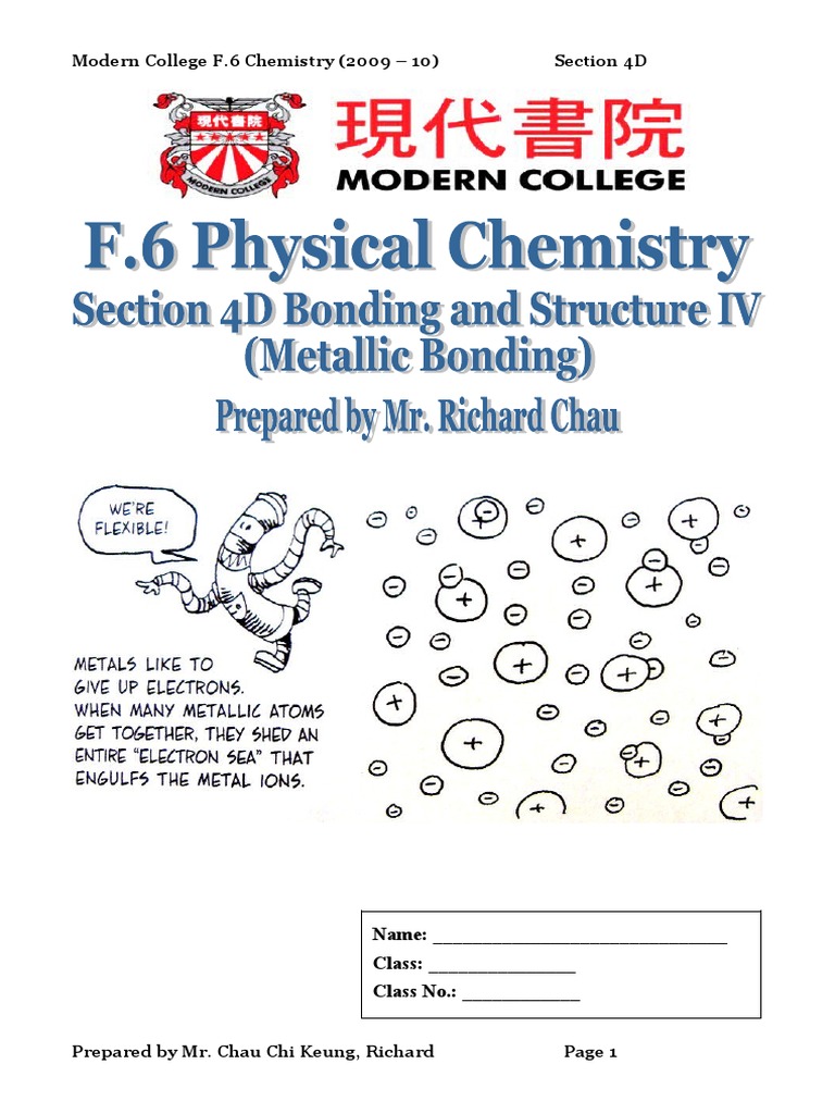 Understanding Metallic Bonding and Properties | PDF | Chemical Bond | Alloy