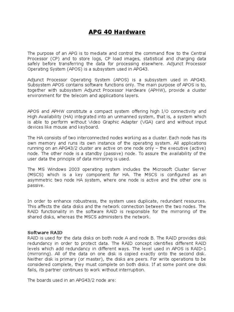 APG 40 Hardware | PDF | Computer Hardware | Operating System