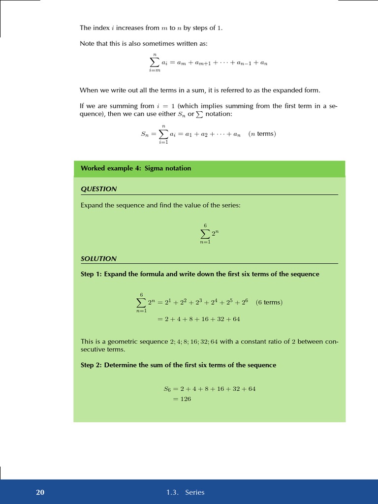 Expanding Sigma Notation Series | PDF