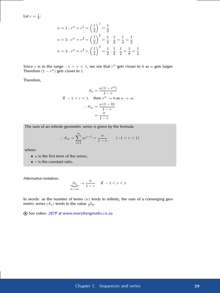 Infinite Geometric Series Explained | PDF