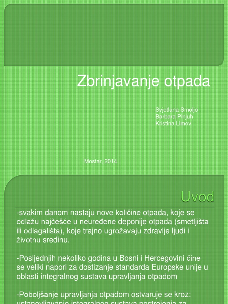 Zbrinjavanje Otpada | PDF