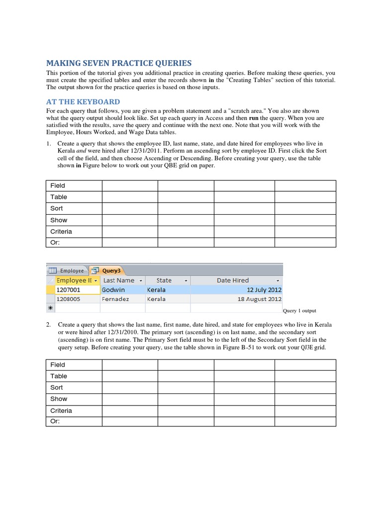 Making Seven Practice Queries | PDF