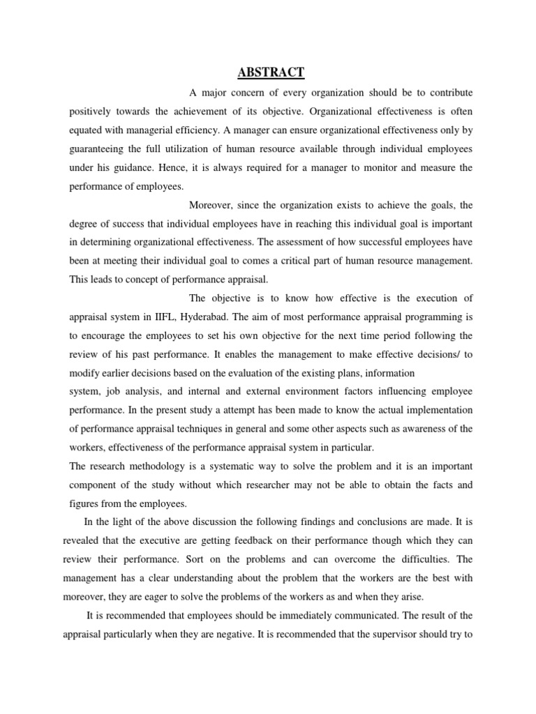 Performance Appraisal Abstract | PDF | Performance Appraisal | Employment
