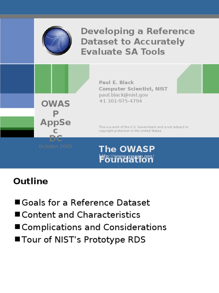 Developing A Reference Dataset To Accurately Evaluate SA Tools | PDF