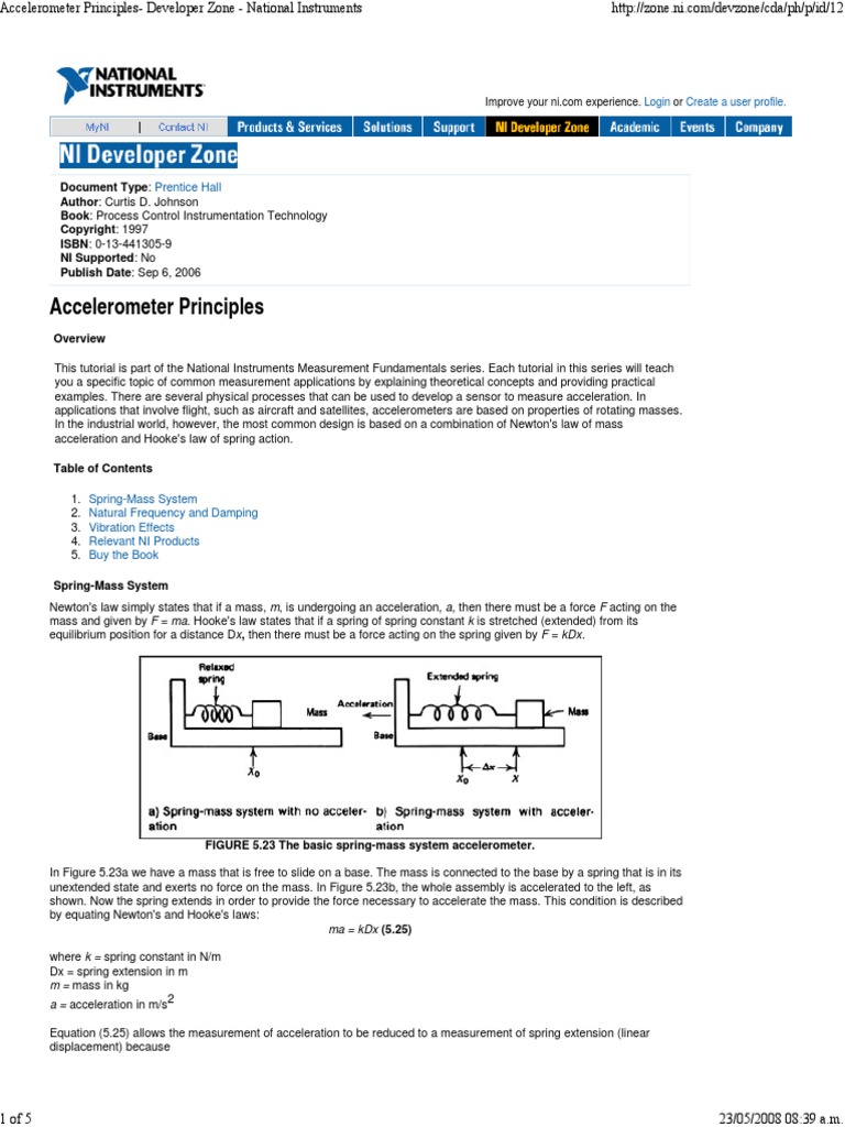 Accelerometer Principles | PDF | Accelerometer | Physics