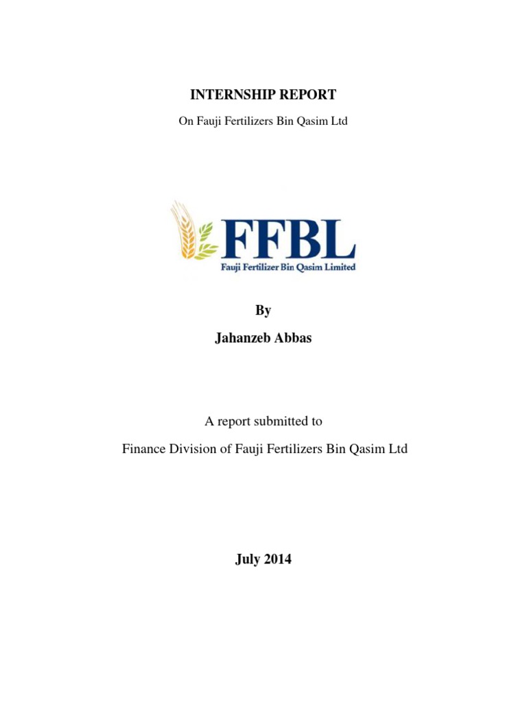 FFBL Internship Report | PDF | Internal Rate Of Return | Capital Expenditure