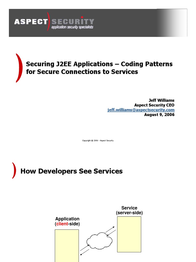 Securing J2EE Applications - Coding Patterns For Secure Connections To Services | PDF