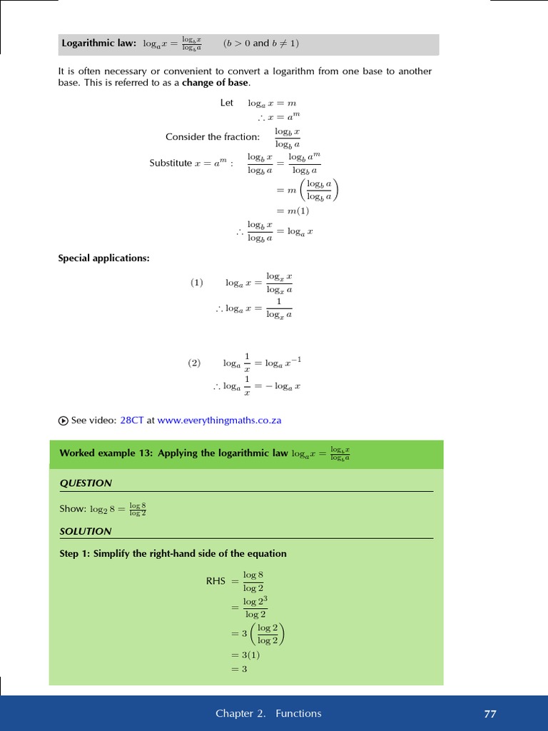 Change of Base Formula for Logarithms | PDF | Teaching Methods & Materials