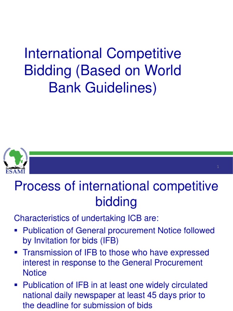 International Competitive Bidding Guide | PDF | Procurement | Business