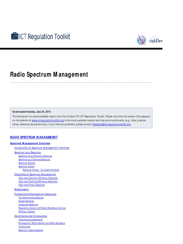Radio Spectrum Management | PDF | Radio Spectrum | Radio Propagation
