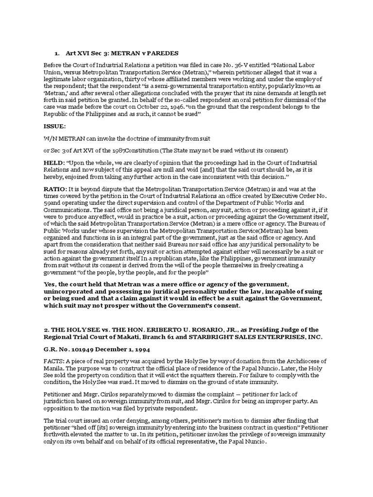 State Immunity From Suit | PDF | Sovereign Immunity | Lawsuit