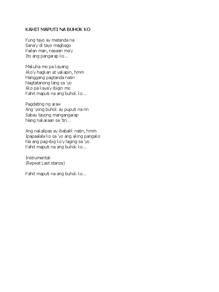 Kahit Maputi Na Buhok Ko | PDF