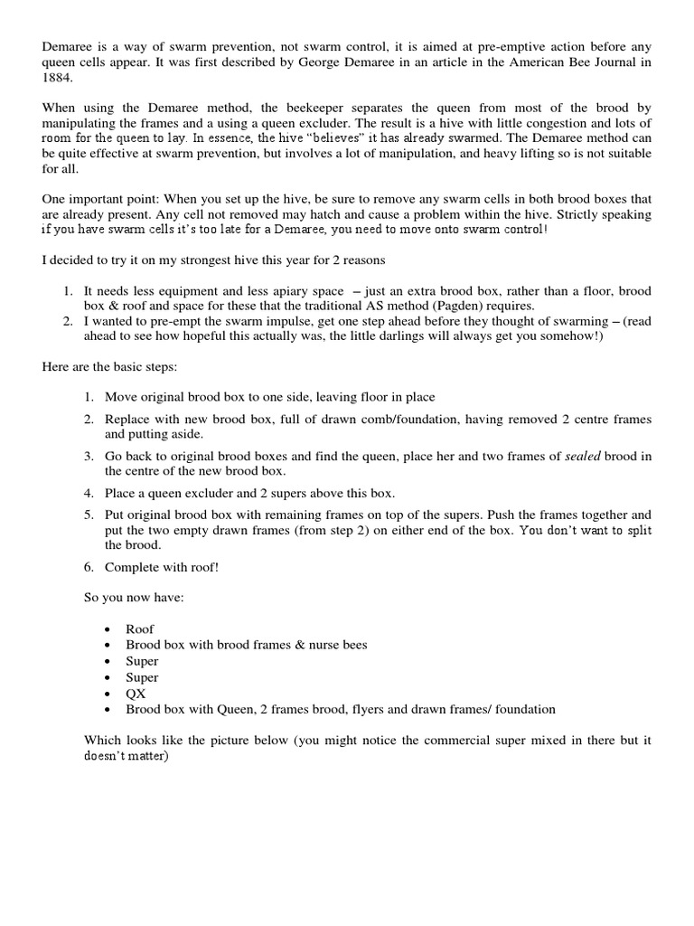 Demaree Is A Way of Swarm Prevention | PDF | Beehive | Hymenoptera Ecology