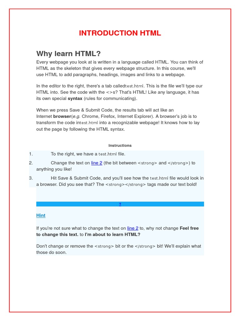 HTML N CSS | PDF | Html Element | Html