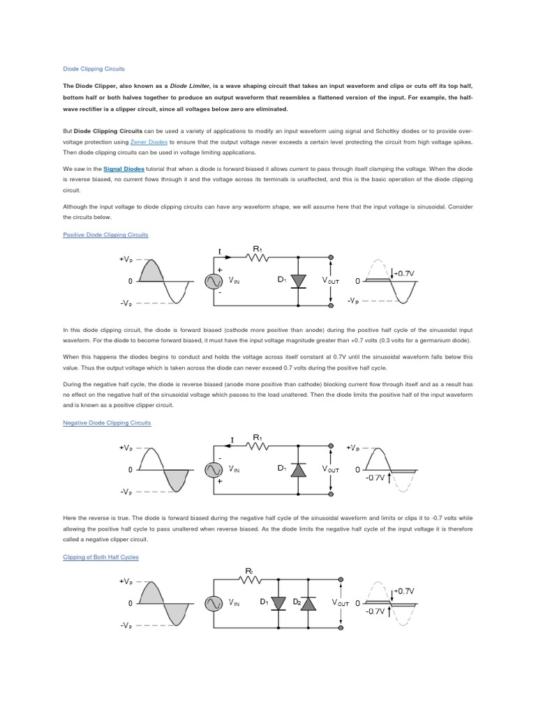 Diode Clipping Circuits | PDF | Diode | Series And Parallel Circuits